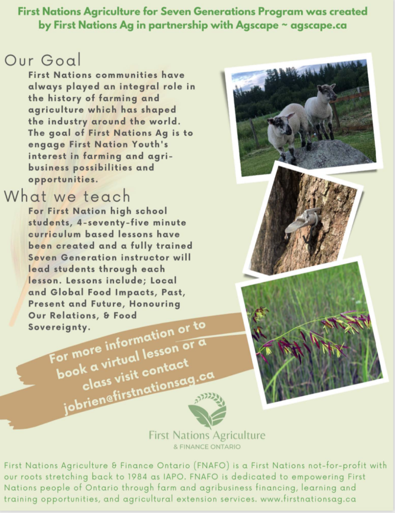 First Nations Agriculture for Seven Generations Program – First Nations ...
